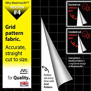 MaximoLife® Ultimate 100% Blackout Blind | Fits Any Window Size & Shape | Super Easy to Set Up and Take Down | 16X Suction Cups 25X Hook Tabs 32X Loop Tabs | Portable Travel Temporary Permanent