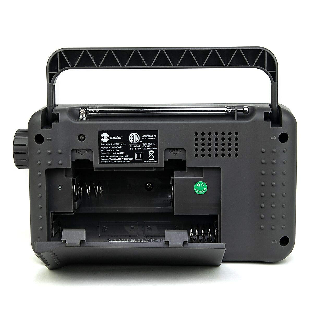 HDi Audio Home Vintage Portable AM/FM Desktop Radio, Battery Operated, Or AC Power, | Headphone Jack | Big Speaker | Large Operated Analog Radio (Silver)