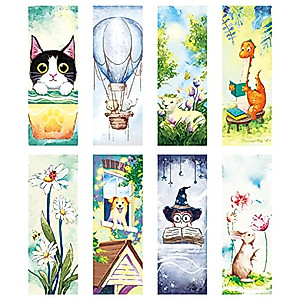 YoeeJob 16pcs Watercolor Bookmarks for Women/Kids/Book Lovers, Spring Bookmarks Gift for Friends, Animal/Plant Book Mark Bulk for Students, Teacher Classroom Gifts, Reading Present
