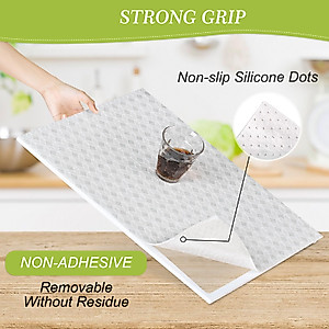 Cooyes Refrigerator Liners, Non-Slip Fridge Liners Washable, Absorbent Refrigerator Shelf Liner for Kitchen Cabinets, Non-Adhesive Refrigerator Mats Fridge bin Liners 12" x 24", 6Pcs