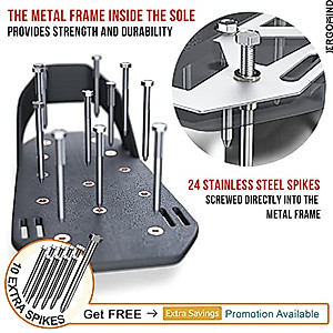 Aerator Shoes - Full Set Aeration Shoes for Lawn Care - Improved Spike Shoes - Manual Gardening Tools - Grass Stitcher to Improve Grass Growing - Great Gift for Gardener (Straps with Metal Buckles)