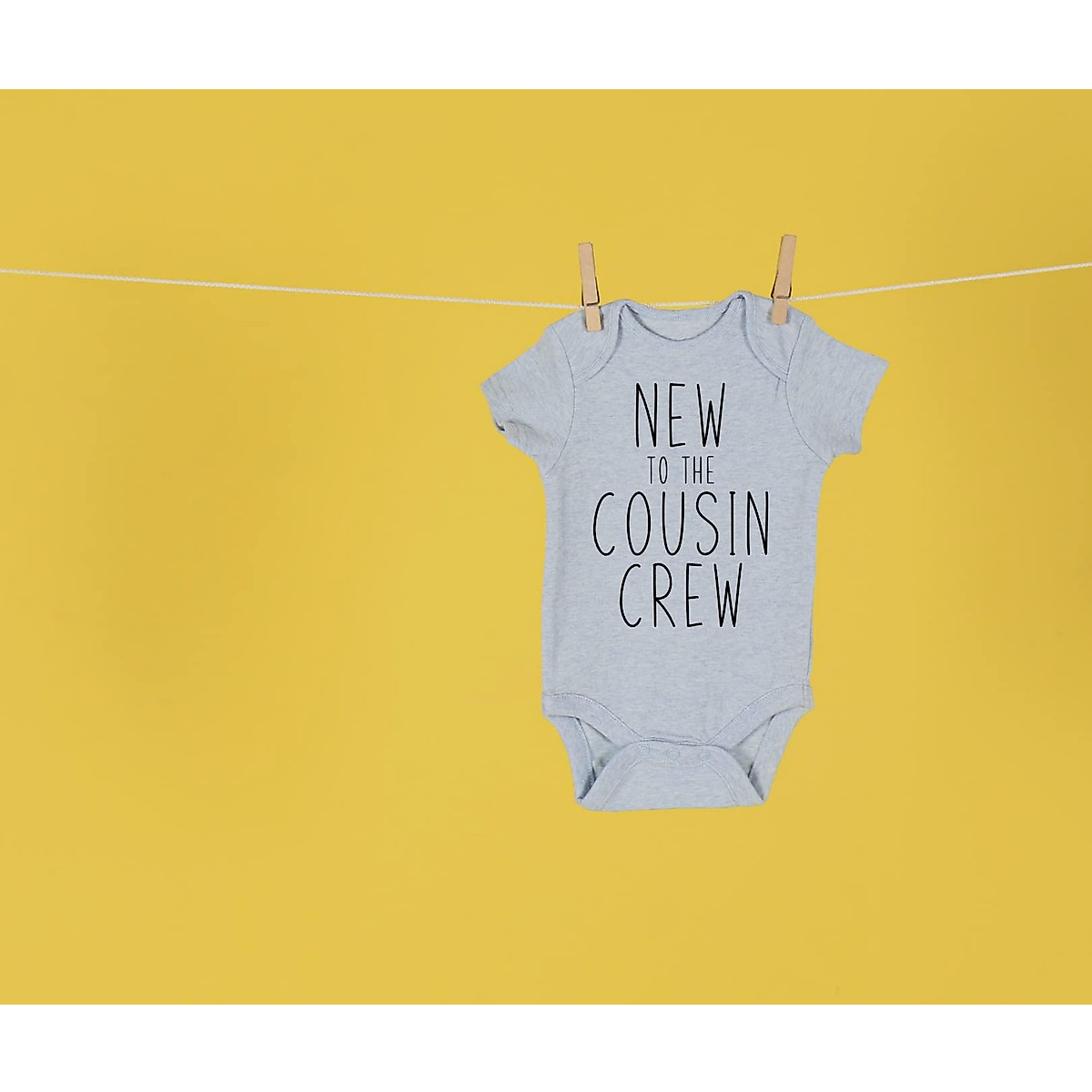 Pregnancy Announcement for Grandparents Size 0-3 Months: New To The Cousin Crew Baby Announcement for Family Romper Gray. Baby Boy Girl - Baby Announcement Onesie Baby Announcement Gifts