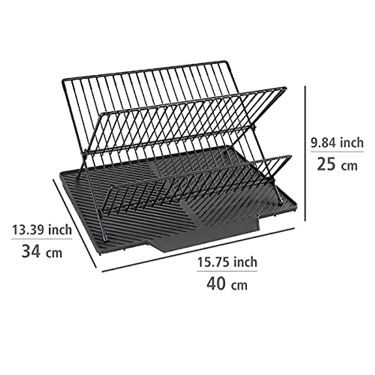 WENKO Nelia Dish Drying Mat with Drainer Black