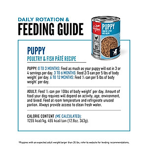 ORIJEN Puppy Poultry & Fish Pate Recipe Wet Dog Food, Pate Dog Food for Puppies, WholePrey Ingredients, 12.8oz (Case of 12)