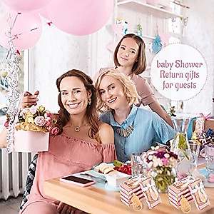 24 PCS Baby Bottle Opener Favors Baby Shower Party Favors Baby Girl Shower Gifts Decorations Souvenirs for Guest (Pink, 24)