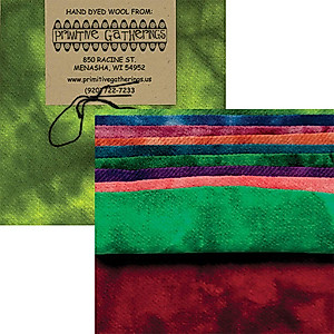 Primitive Gatherings Hand Dyed Wool Brights 2 Charm Pack 10 5-inch Squares Moda Fabrics PRI 6023
