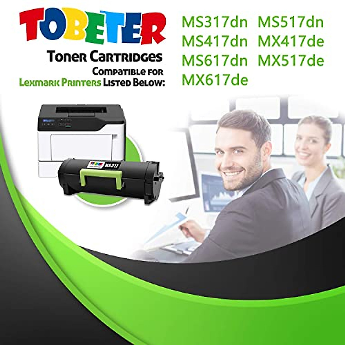 ToBeter MS317 Remanufactured Toner Cartridge Replacement for Lexmark 51B1000 for MS317 MS417 MS517 MS617 MX317 MX417 MX517 MX617 Printer (1 Pack)