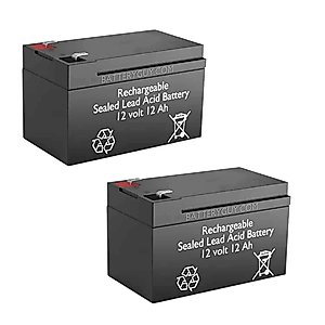BatteryGuy Buzzaround LT (GB107) replacement 12V 12Ah SLA batteries - BatteryGuy brand equivalent (Rechargeable) - Qty of 2