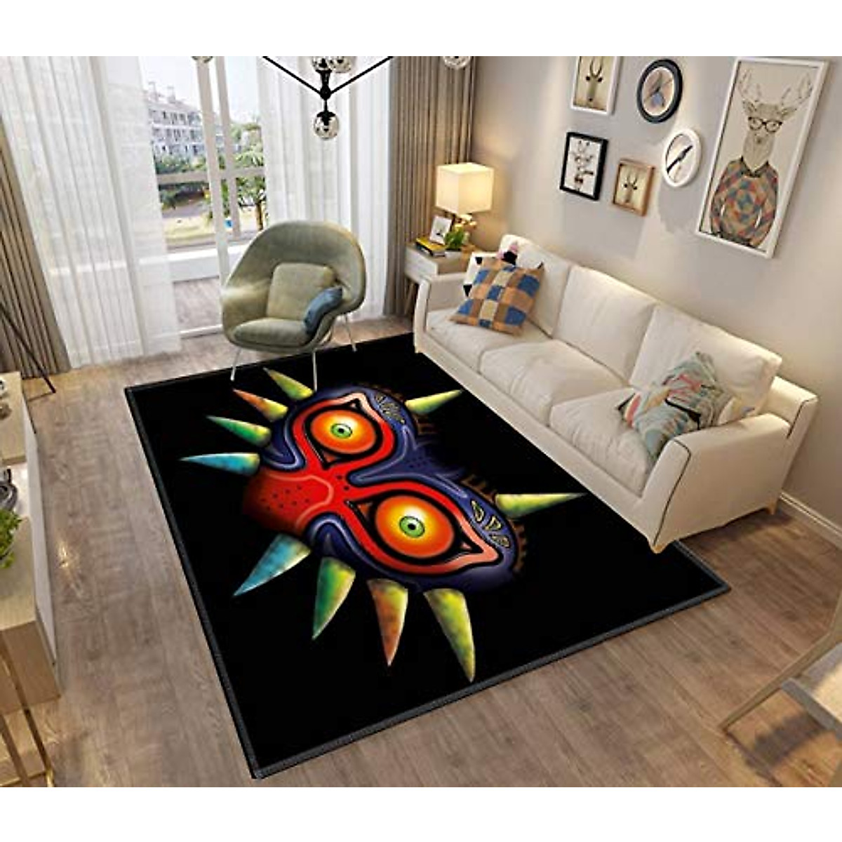 Majora's Mask Area Rugs Non-Slip Floor Mat Doormats Home Runner Rug Carpet for Bedroom Indoor Outdoor Kids Play Mat Nursery Throw Rugs Yoga Mat