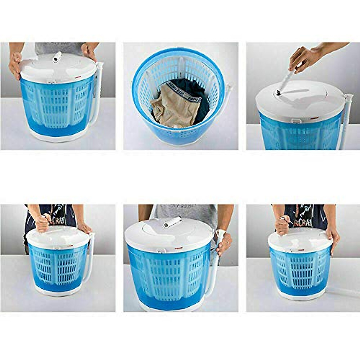 Portable Washing Machine 2 in 1 Hand-operated Mini Compact Traveling Outdoor Compact Washer Spin Dryer for Dorms, Apartments, Camping Travelling Outdoor