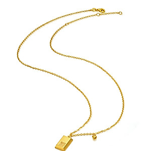 CHOW SANG SANG Cultural Blessings 999.9 24K Solid Gold Price-by-Weight 7.86g Gold Wealthy Gold Bar with Gold Bead Necklace for Men and Women 93771N | 18.5", (47 CM)