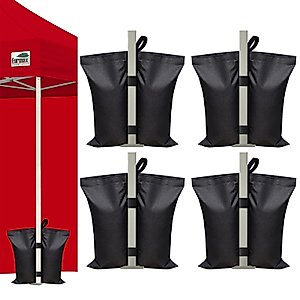 Eurmax USA Sandbag Tent Weights Bags , for Patio Umbrella Base,Outdoor Canopy,4-Pack(Black)