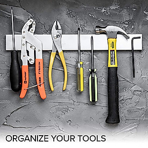 Modern Innovations 16 Inch Stainless Steel Magnetic Knife Bar with Multi-Purpose Functionality as a Knife Holder, Knife Strip, Magnetic Tool Organizer, Art Supply Organizer & Home Organizer