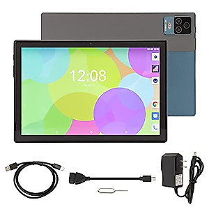 Tablet 10.1 Inch 1280x800 IPS 5MP Front 13MP Rear 2.4G 5G Dual Band Telephony Tablet Blue 100240V with OTG Cable for 8.1 (US Plug)
