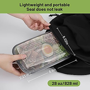 Ginzeca Meal Prep Containers Reusable[50Pack] 28oz Food Storage Containers with Lids, Thickened Leakproof To Go Food Containers, BPA-Free, Safe Storage of Food, Stackable, Microwave and dishwasher