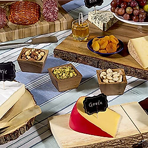 Lipper International Acacia Wood Square Salt Pinch or Serving Bowls, 3" x 3" x 2-1/2", Set of 2