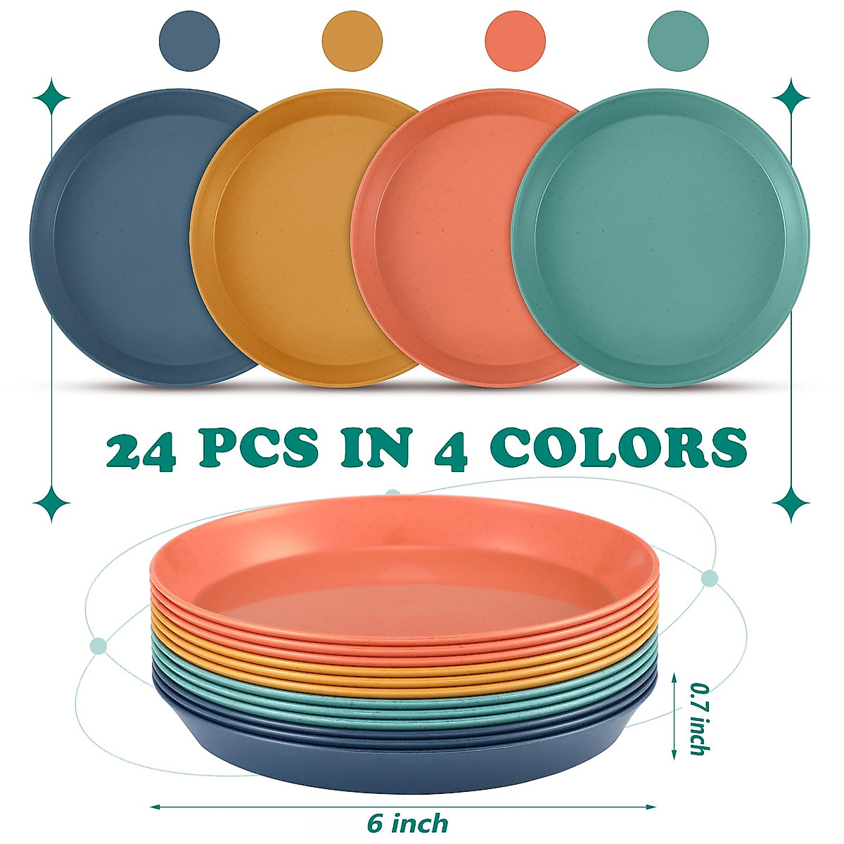 Gerrii 24 Pieces Whisker Fatigue Relief Cat Bowl 6 Inch Shallow Cat Food Dish Stray Dog Wet Feeding Bowls Wide and Small Pet Plates for Kittens and Short Legged Kittens, Wheat Straw(Elegant Color)