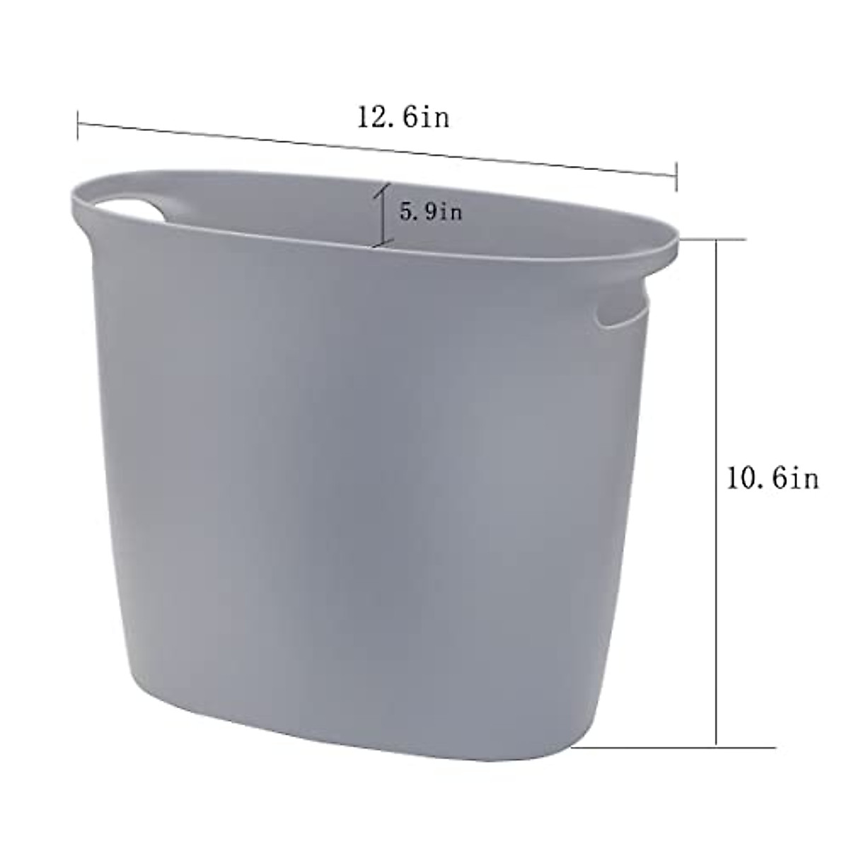 Feiupe Small Wastebasket, 2.6 Gallon Small Trash Can Bathroom Wastebasket Garbage Can for Kitchen Office Bathroom Bedroom (Pack of 2, White+Gray)