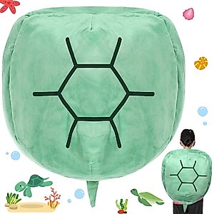 SmoothNovelty 31.5 Inch Wearable Turtle Shell Giant Stuffed Tortoise Pillows Plush Animal Large Turtle Body Pillow Funny Cuddle Shell Toy Dress Decoration Creative Gifts, Green