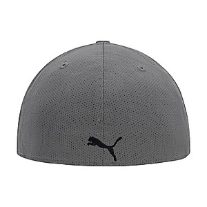 PUMA unisex adult Evercat Mesh Stretch Fit Baseball Cap, Medium Grey, Small-Medium US