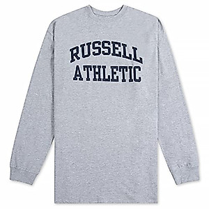 Russell Athletic Big and Tall Long Sleeve T Shirts – 2 Pack Mens Cotton Shirt Black/Heather Grey