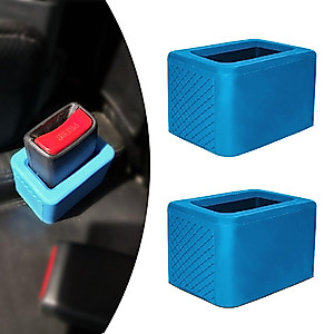 NTNEV 2PCS Seat Belt Buckle Holder, Silicone Seat Belt Buckle Booster, Keep the Seat Belt Buckle Upright and Stable, Raises Seat Belt Buckle for Easy Access, Car Accessories (Blue)