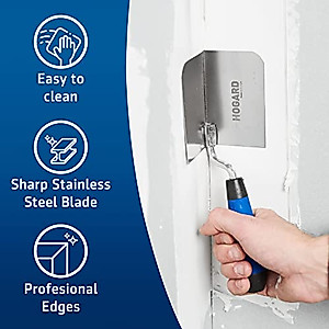 HOGARD Inside Corner Trowel | Best Corner Drywall Tool | Made of Stainless Steel with Internal Angle and Soft Grip Handle.