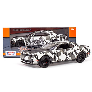 Motormax All Star Toys Exclusive 2018 Dodge Challenger SRT Hellcat Widebody Camouflage 1/24 Diecast Model Car 79350 Camo