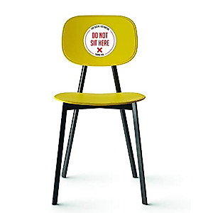 Please Sit Here Sticker | Seat Sign Social Distancing | Social Distancing Decals. 20 PACK. 4 INCH (Red)