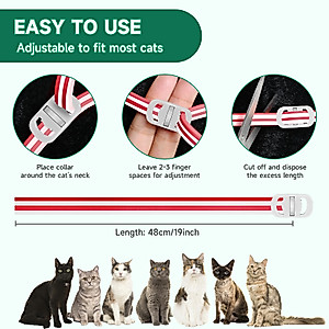 Woyamay 4 Pack Flea Collar for Cats, 32 Months Flea and Tick Prevention for Cats Collar, Flea and Tick Collars for Cats, Waterproof Cat Flea Collar, Adjustable Cat Flea and Tick Collar, Red & White