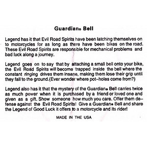 Guardian Bell Guitar Complete Motorcycle KIT W/Hanger & Wristband