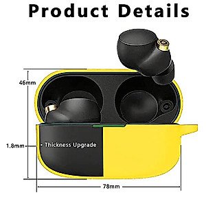 Ankersaila Soft Silicone Case Compatible with Fit Sony WF-1000XM4, Scratch/Shock Resistant Protective Case Cover (Yellow)