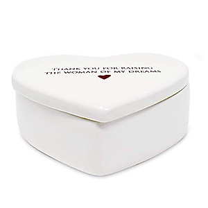 Susabella - Mother of the Bride Gift from Groom, Mom Wedding Gift or Mother's Day Gift from Son In-Law - Thank You for Raising the Woman of My Dreams - Ceramic Keepsake Heart Box