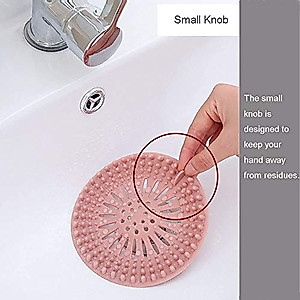 Sink Drain Strainer Durable Silicone Suckers for Bathroom and Kitchen，Sink Filter Sewer.Hair/vegetable scraps/garbage filters,Hair Stopper Shower Drain Filter，Easy to install and clean（5PCS）