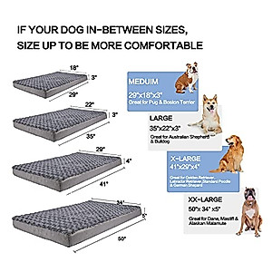 GOHOO PET Orthopedic Memory Foam Dog Bed, Cooling Dog Beds for Extra Large Dogs -Waterproof Pet Bed for Crate with Removable Washable Cover, XL(41inch,90Lbs)