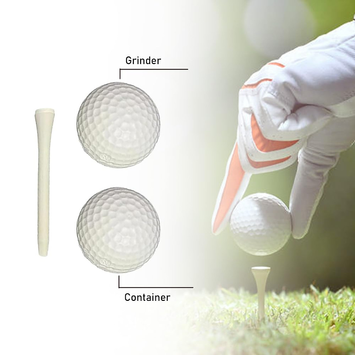 2 Inches Kitchen Spice Grinder Tool for Cooking, Golf Ball Grinder Set Gift for Mom Fathers Day