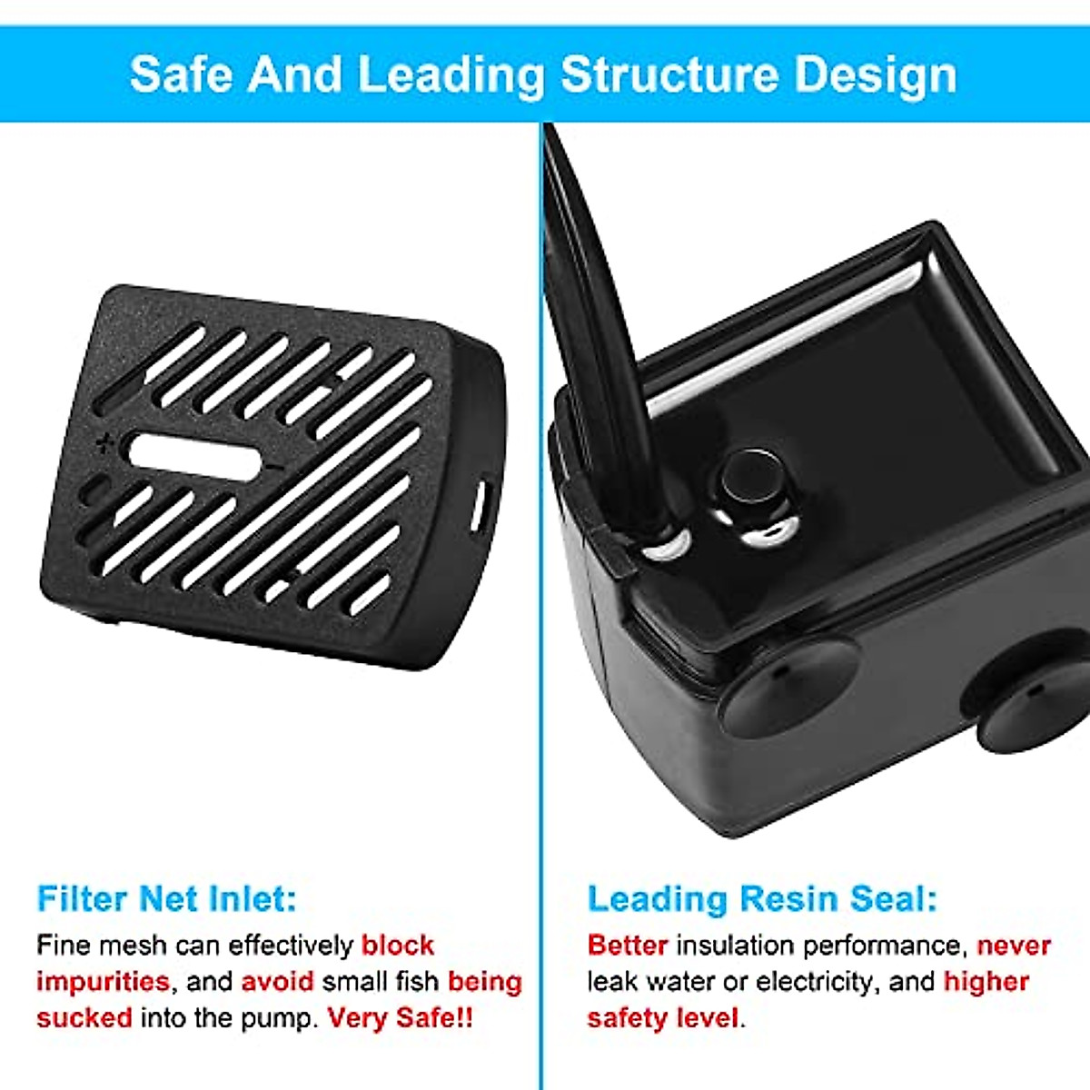 DaToo 50GPH 3W Small Submersible Water Pump Mini Fountain Pump Ultra Quiet For Aquarium Fish Tank Pond Statuary Hydroponics