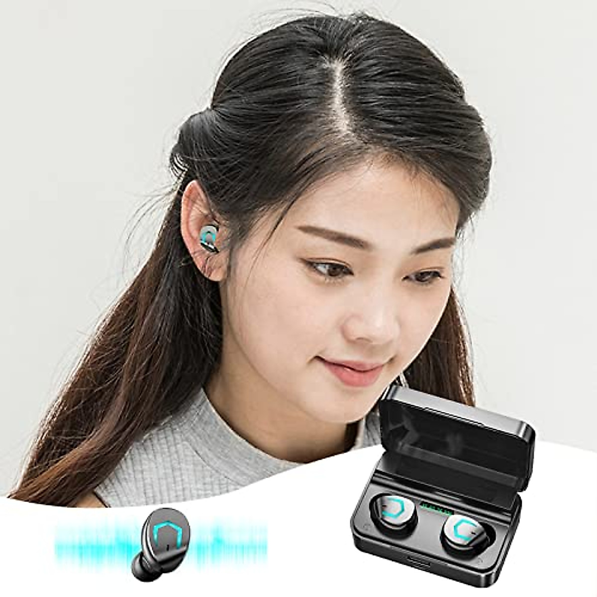 2023 Bluetooth Headphones Wireless Earbuds in Ear with Bluetooth 5.2 Deep Bass Led Display Ipx7 Waterproof Earbuds for Sport Work Music