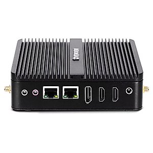 VENOEN Fanless Mini PC Windows 11, 12th Gen Celeron J6412, 8GB DDR4 RAM, 256GB SSD, 2.5inch SATA, Dual HD-MI, DP, 3-Display, 2* DB9 COM, 2* RJ45 LAN, Mini PCI E WiFi, BT, Small Computer, Low Power