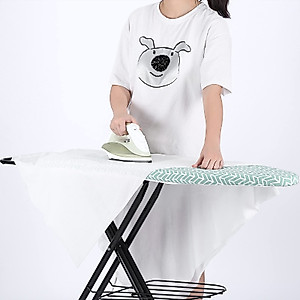 BNDX Ironing Board Cover, 15" x 54" Standard Size Thick Padding with 2" Elastic, Stain Resistant & Durable Scorch, 2 Click Buckles for Smooth Iron and Easy Installation