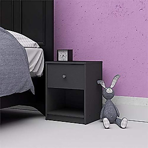 Home Square 2 Piece Chest and Nightstand Bedroom Set in Gray