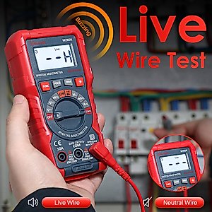 AstroAI M2K0R Digital Multimeter with DC AC Voltmeter and Auto Ranging Tester ; Measures Voltage, Current, Capacitance; Tests Live Wire, Continuity
