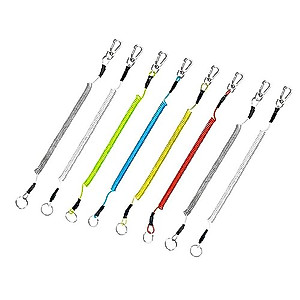 BESPORTBLE 24 Pcs Fishing Kayaks Fishing Gadgets Wire Fishing Tools Fishing Tether Kayak Tether Coiled Lanyard Security Gear Tools Plastic Key Rings Retractable Elastic Ropes Marine Miss Rope