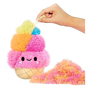 Fluffie Stuffiez Ice Cream Large Collectible Feature Plush 11" - Surprise Reveal Unboxing with Huggable ASMR Fidget DIY Fur Pulling, Ultra Soft Fluff
