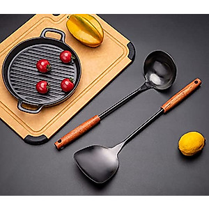Spatula & Ladle Wok Tool Set, 14.2-15 inches wok utensils, Stainless Steel wok spatula