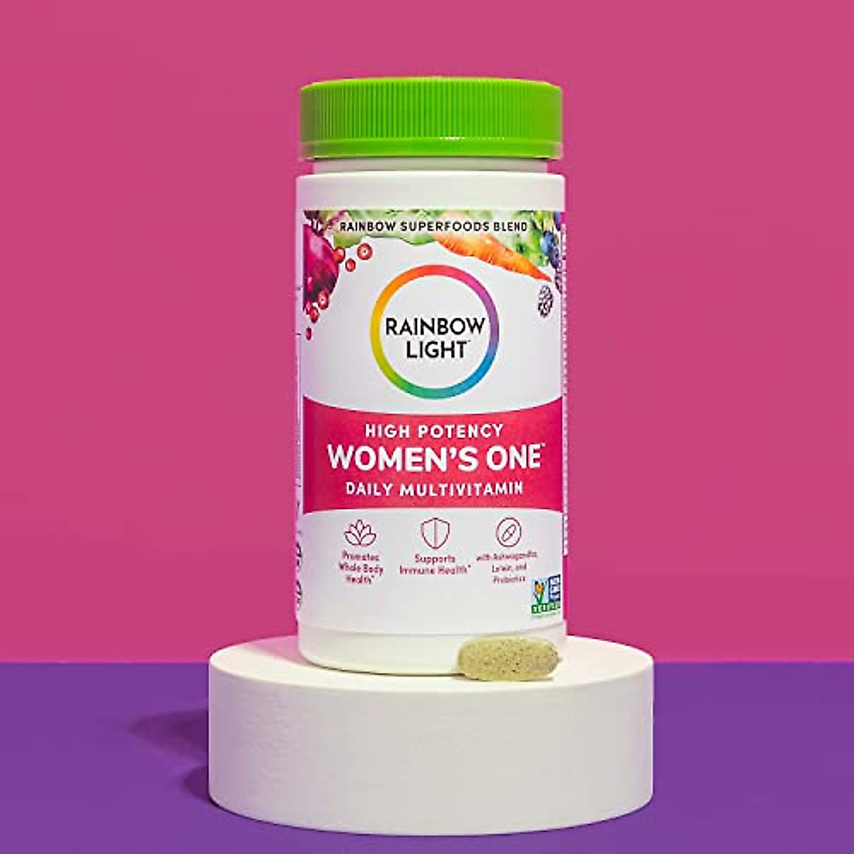 Rainbow Light Multivitamin for Women, Vitamin C, D & Zinc, Probiotics, Women’s One Multivitamin Provides High Potency Immune Support, Non-GMO, Vegetarian, 90 Tablets