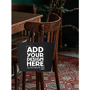 shop4ever Personalized Custom Design Your Own Jumbo Heavy Canvas Tote Reusable Shopping Bag 10 oz Black 1 Pack