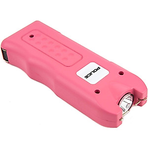 POLICE Stun Gun 628 - Rechargeable with LED Flashlight Siren Alarm, Pink