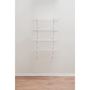 Rubbermaid Direct Wall Mount Linen Shelf Kit, White, Home Organization/Closet/Pantry Shelves for Clothes/Towel/Bedding, 3 Foot