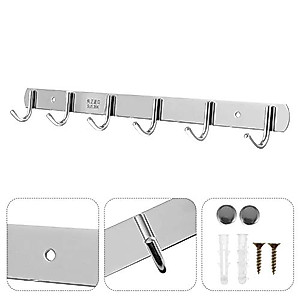 TEHAUX 3pcs Metal Robes, Decorative Hook Organizer with Hook, Hanger Home Holder Duty Key Towels Rail Wall Hooks Stainless Coffee Practical Bathroom Hats, Mounted Clothes Steel